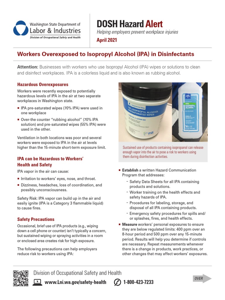 IPA Exposure Risks and Safety Measures | PDF | Ventilation ...