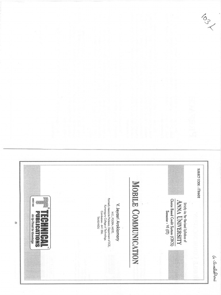 IT8602-MOBILE COMMUNICATION - Book | PDF