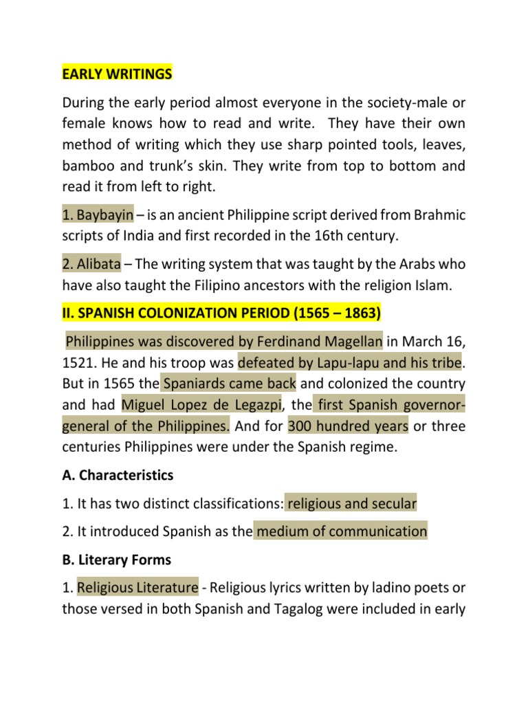 Early Writings | PDF | Philippines