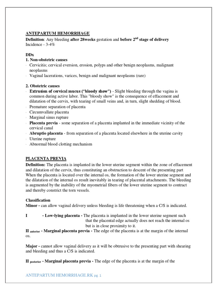 Marginal Sinus Rupture in Pregnancy | PDF | Wellness