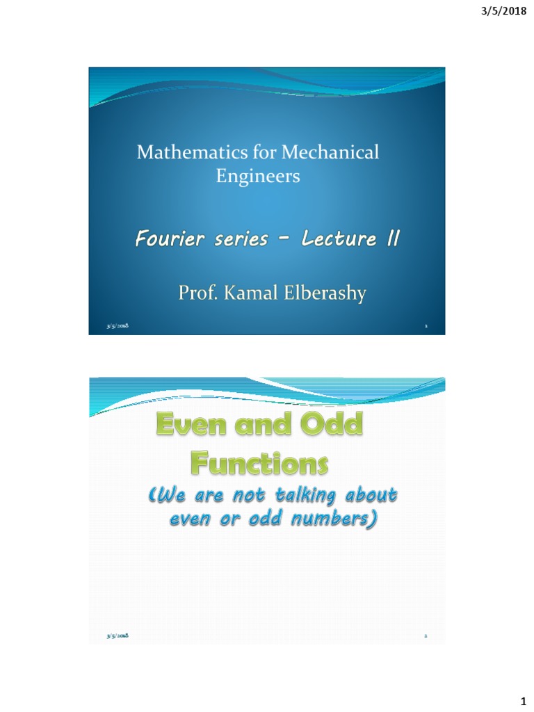 Fourier Series II - Even and Odd - Kamal | PDF | Function (Mathematics ...