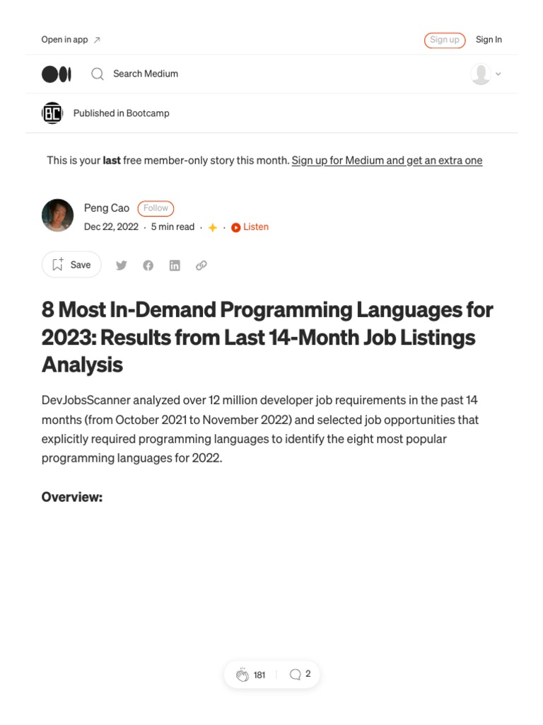 8 Most In-Demand Programming Languages For 2023 - Results From Last 14-Month Job Listings ...