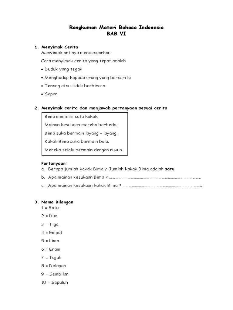 Rangkuman Materi Bab 6 Bindo | PDF