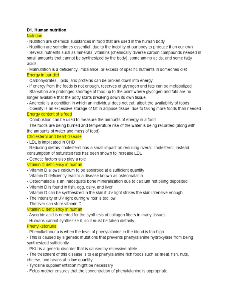 IBDP Biology Option - D - Summary | PDF | Stomach | Liver