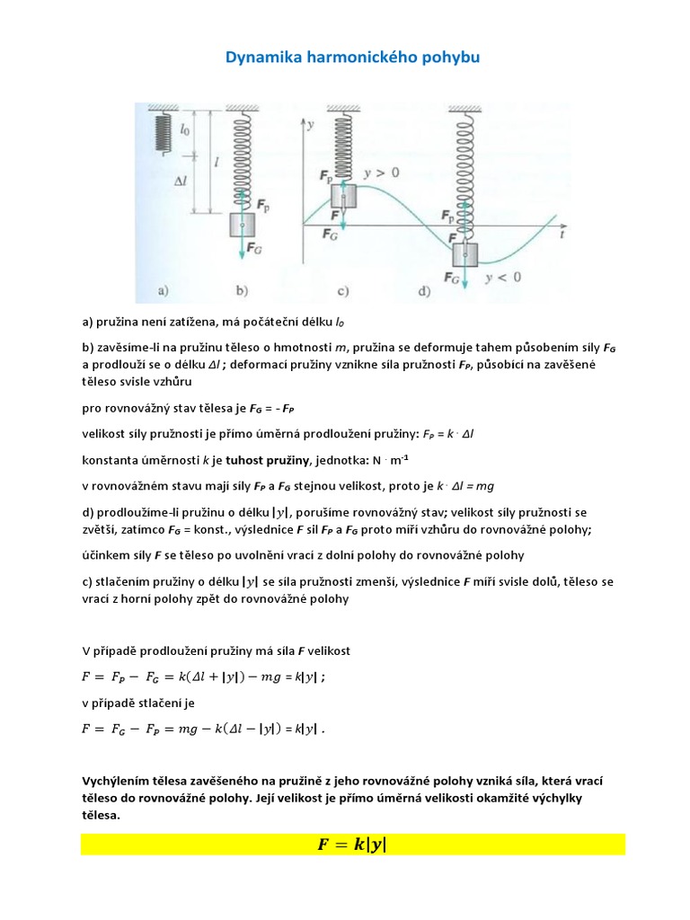 03 Dynamika Harmonického Pohybu | PDF