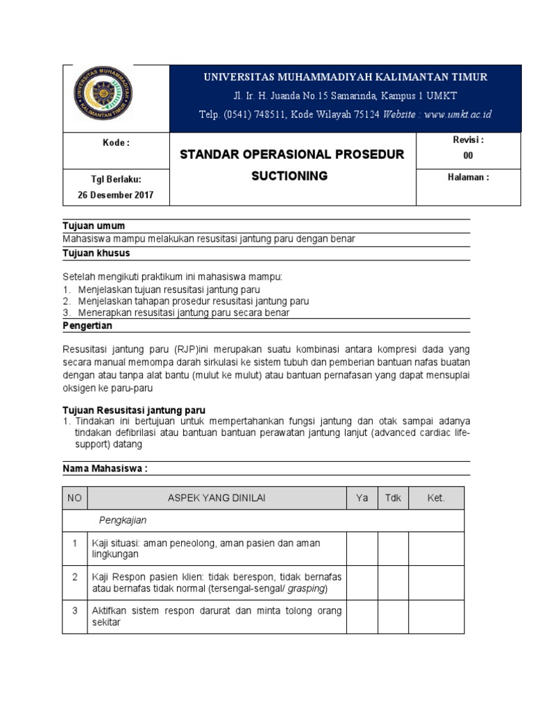 SOP Resusitasi Jantung Paru | PDF