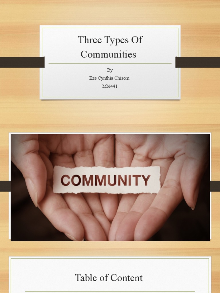 Three Types of Communities. | PDF