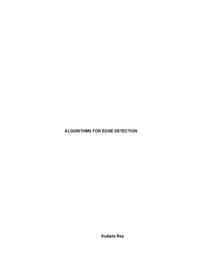 Algorithms For Edge Detection | PDF | Algorithms | Multidimensional Signal Processing