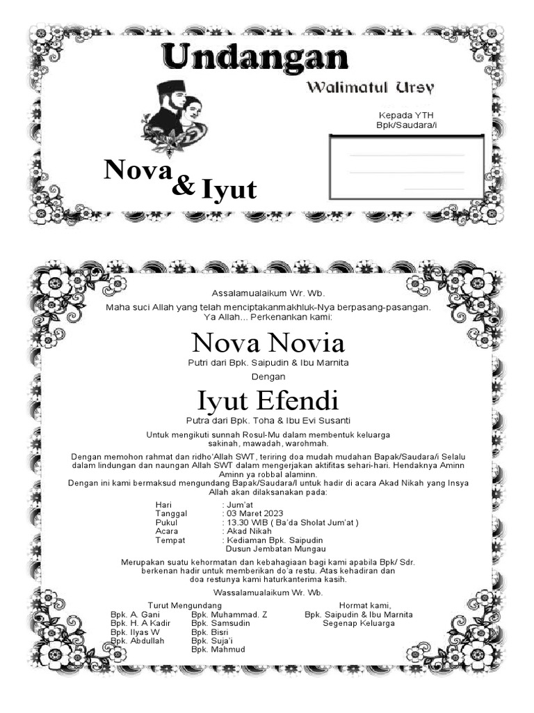 Undangan Walimatul Ursy | PDF