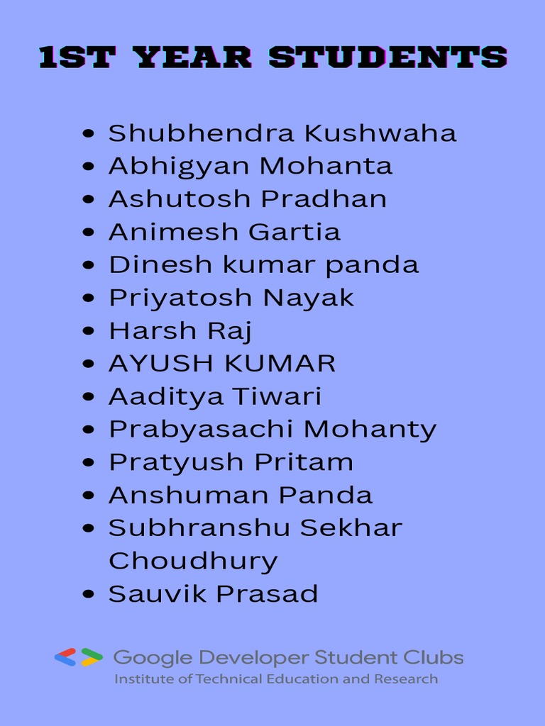 GDSC ITER Selected Students List | PDF