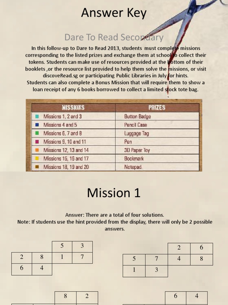 Dare to Read Answer Key | PDF