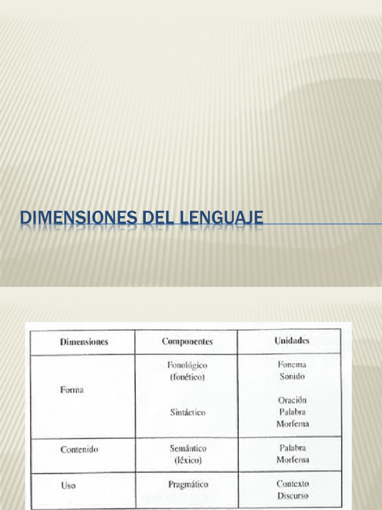 Dimensiones Del Lenguaje1 | PDF | Oración (Lingüística) | Palabra