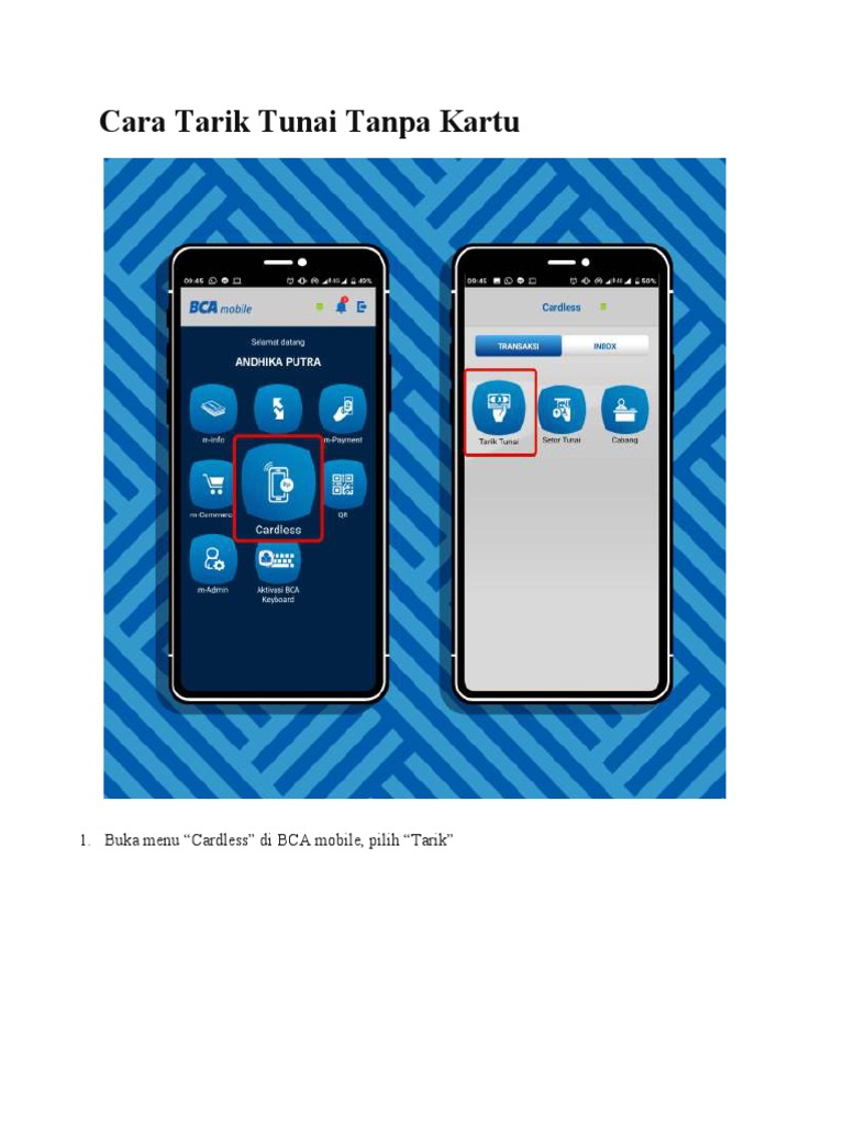 Cara Tarik Tunai Tanpa Kartu | PDF
