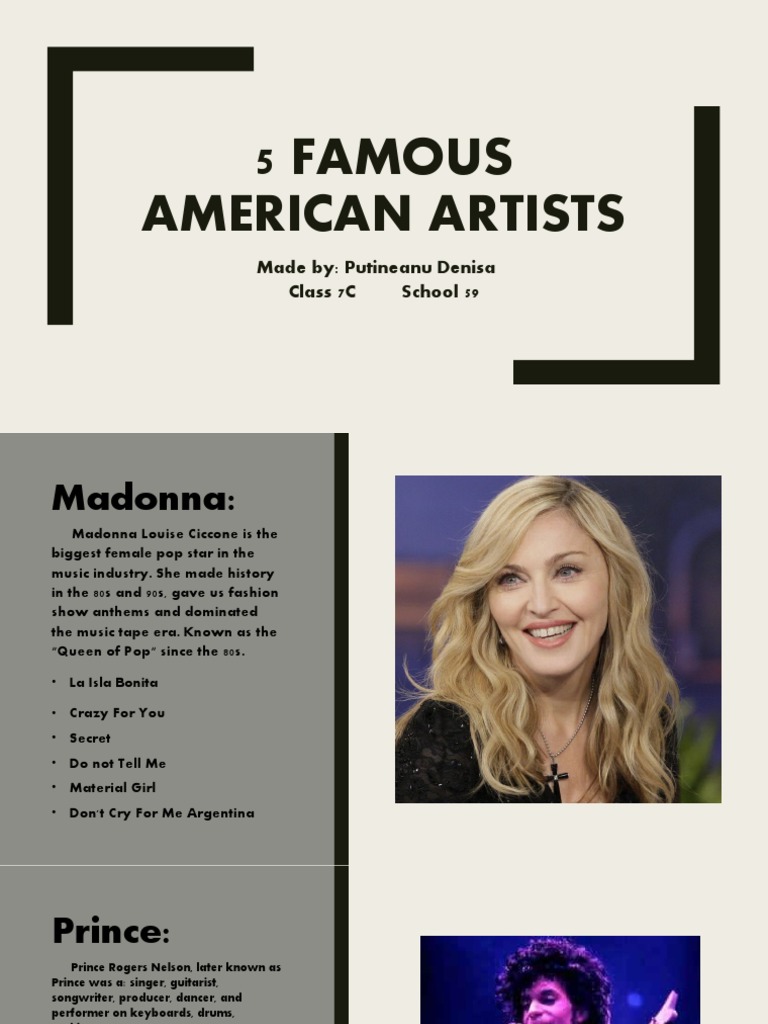 5 Famous American Artists | PDF | Prince (Musician) | Popular Music