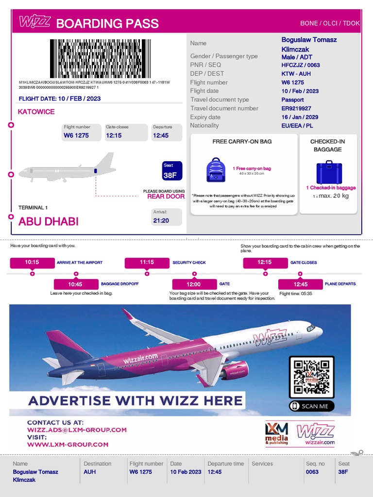 Boarding Pass | PDF | Baggage | Aviation