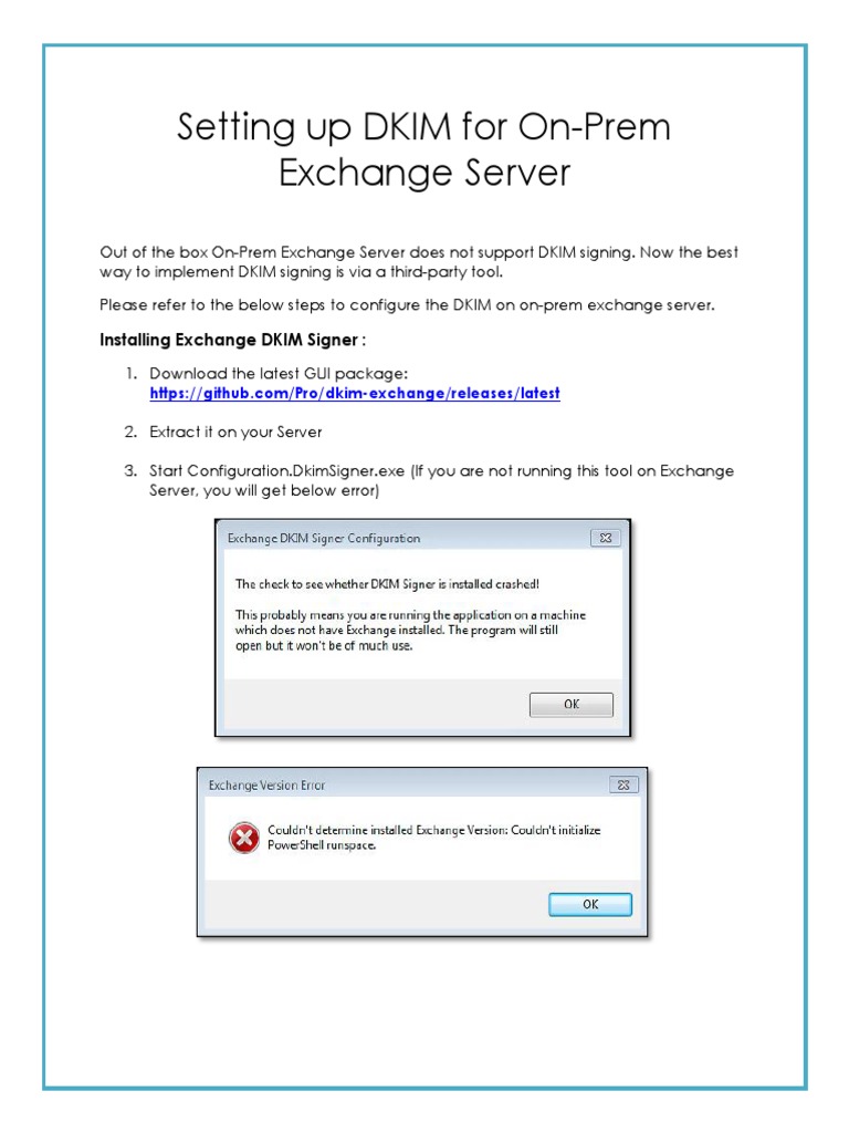 Setting Up DKIM For On-Prem Exchange Server | PDF | Domain Name System | Computer Science