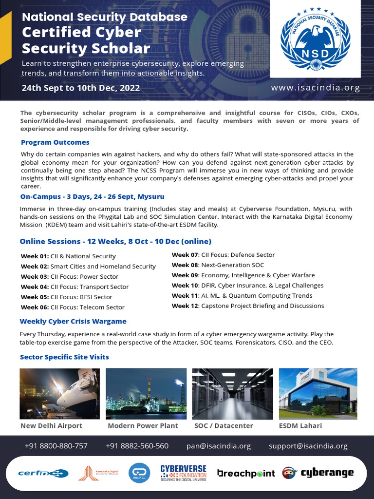 ISAC India Cyber Security Scholar | PDF
