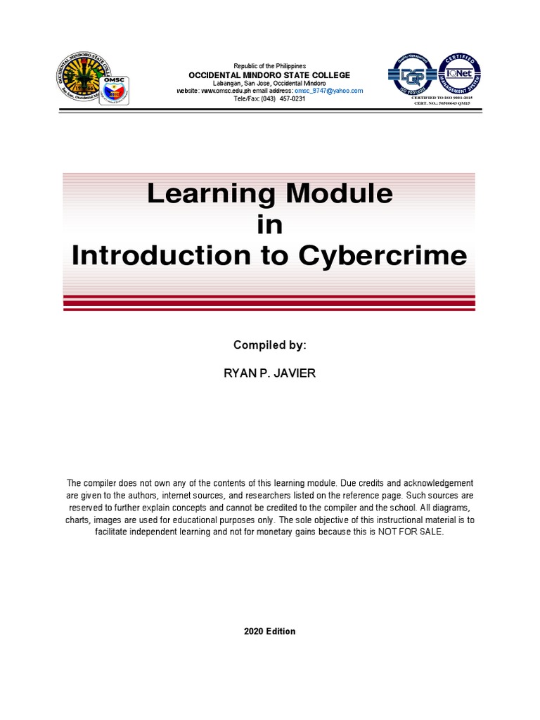 Preliminaries-Intro To Cyber Crime | PDF | Security Hacker | Cybercrime