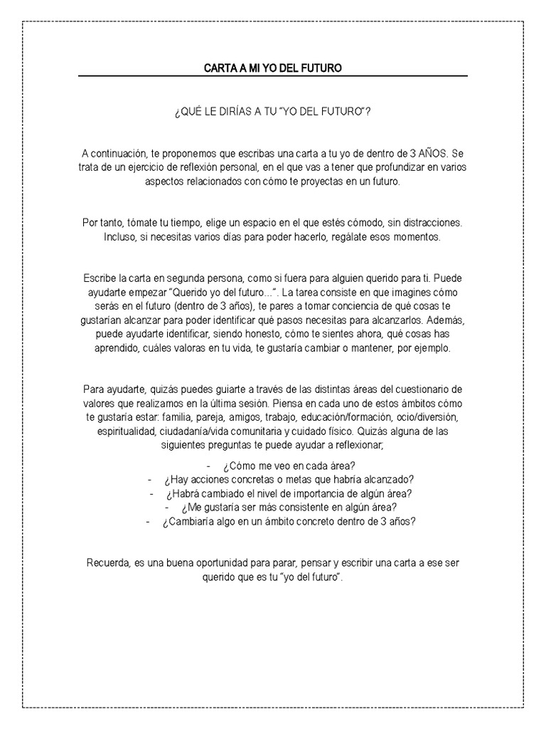 Carta A Mi Yo Del Futuro | PDF