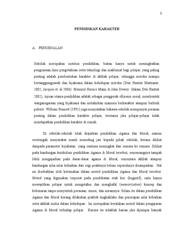 Pendidikan Karakter | PDF