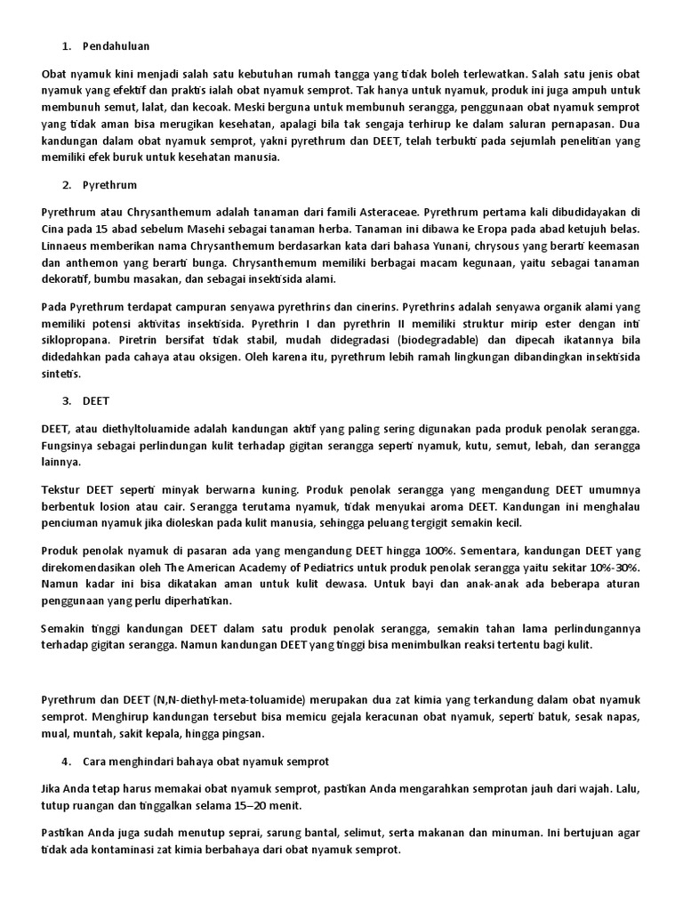 Obat Nyamuk Semprot | PDF | Kesehatan Holistik