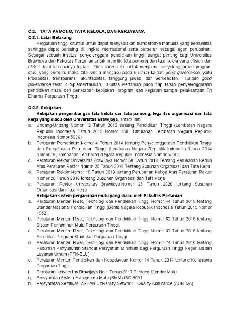 LED C2 Tata Pamong Tata Kelola Dan Kerjasama Versi 15 | PDF | Bisnis