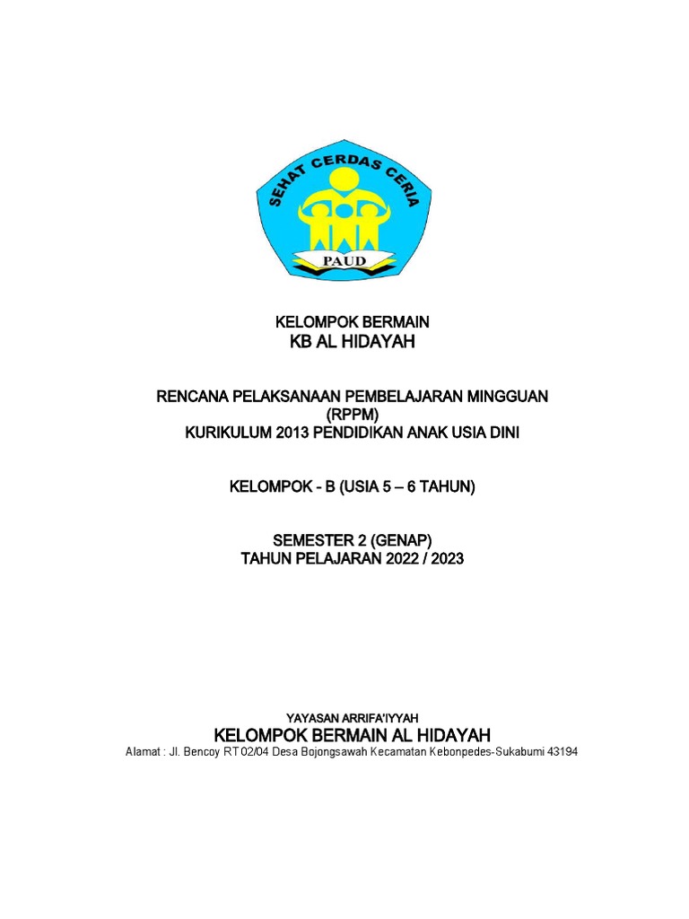 3.4. RPPM TK B 5-6 Tahun K13 Semester 2 | PDF