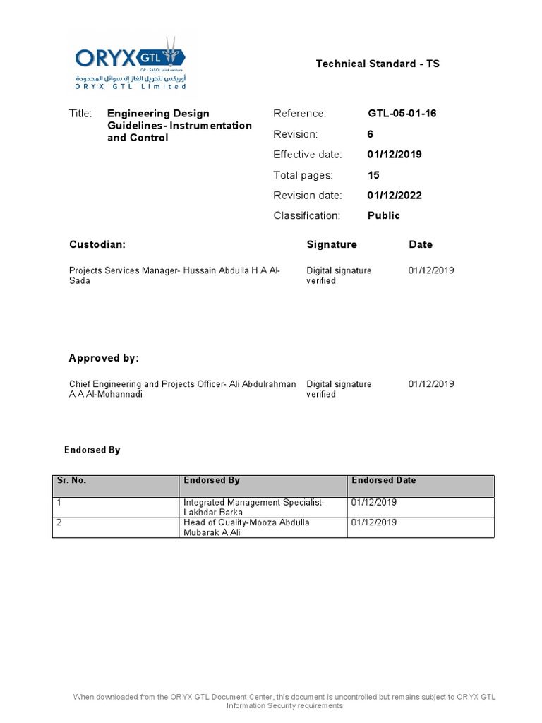 Engineering Design Guidelines-Instrumentation and Control | PDF | Programmable Logic Controller ...