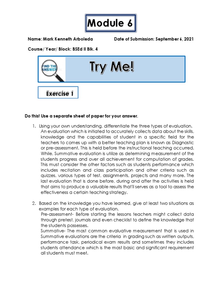 Edited - L. Assessment M. 6-8 | PDF | Learning | Evaluation