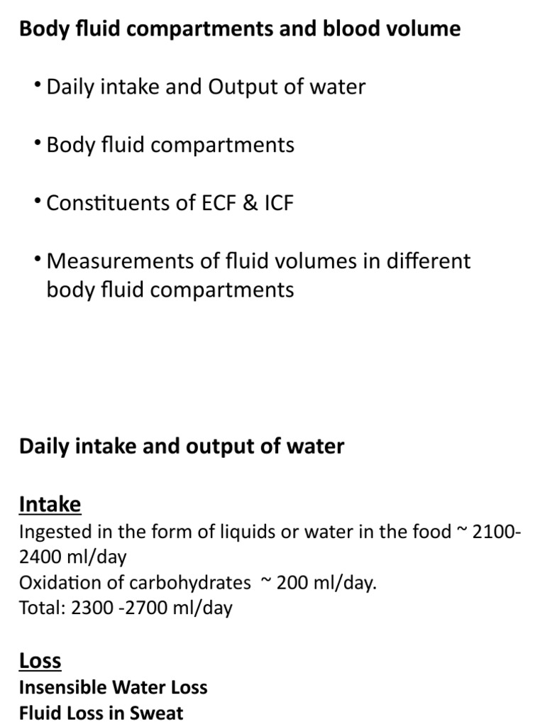 Body Fluid Compartments and Blood Volume | Download Free PDF ...
