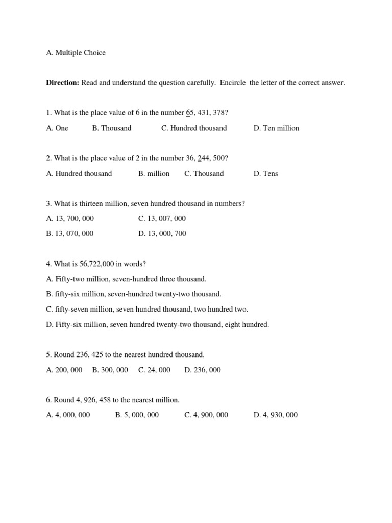 50 Items Test | Download Free PDF | Mathematics | Arithmetic