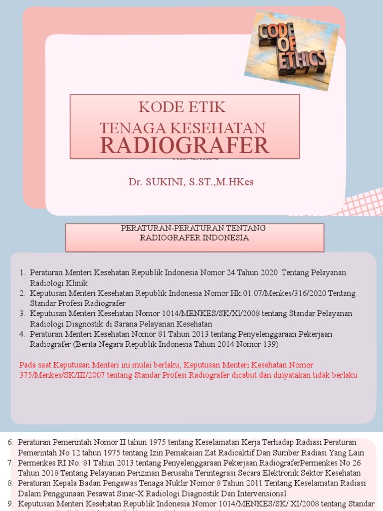 STANDAR PROFESI DAN KODE ETIK RADIOGRAFER | PDF