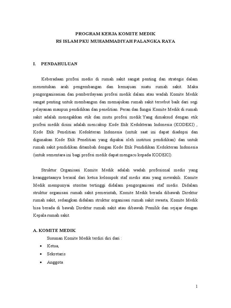 Program Kerja Komite Medik | PDF | Pengembangan Diri