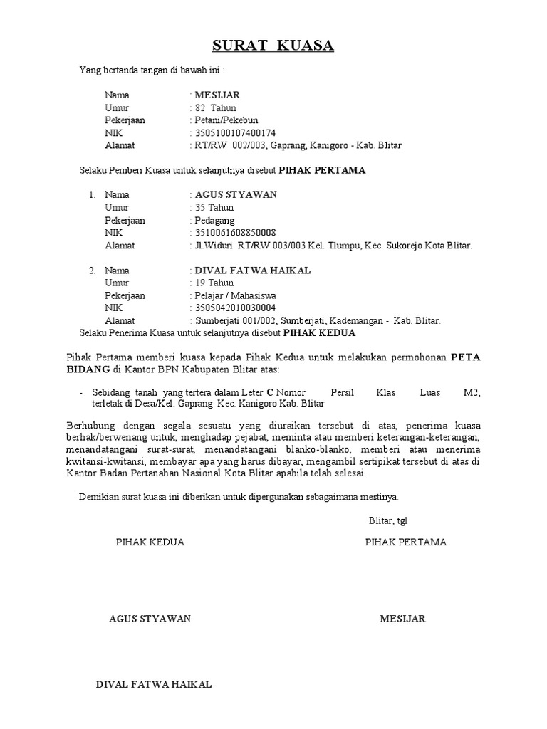 Surat Kuasa PB | PDF