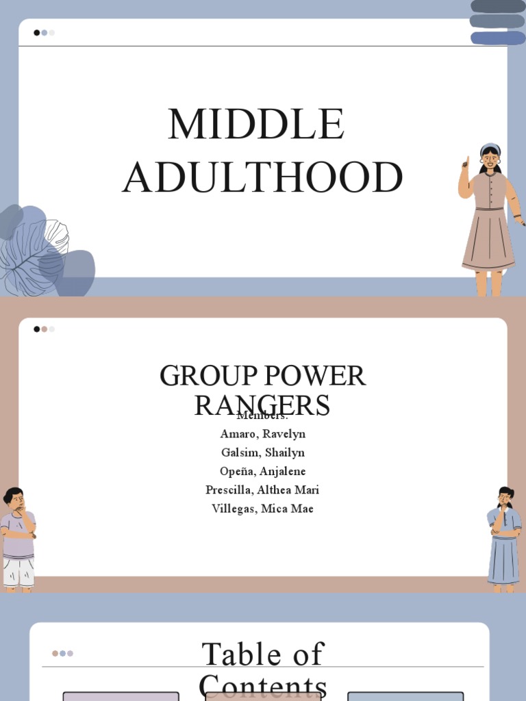 Middle Adulthood | PDF | Human Life Stages | Psychological Concepts