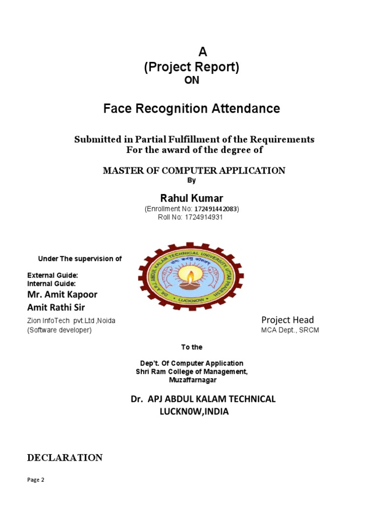 Face Recognitionattendance | PDF | Biometrics | Software Engineering