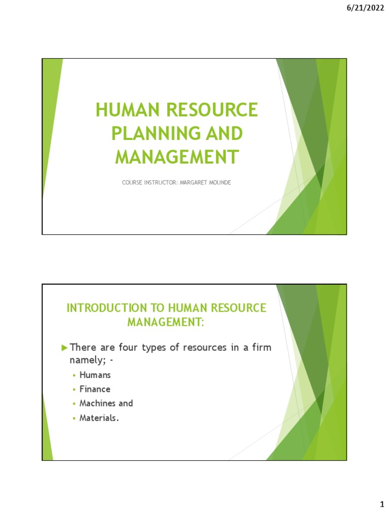 Human Resource Planning and Management | PDF | Human Resource ...