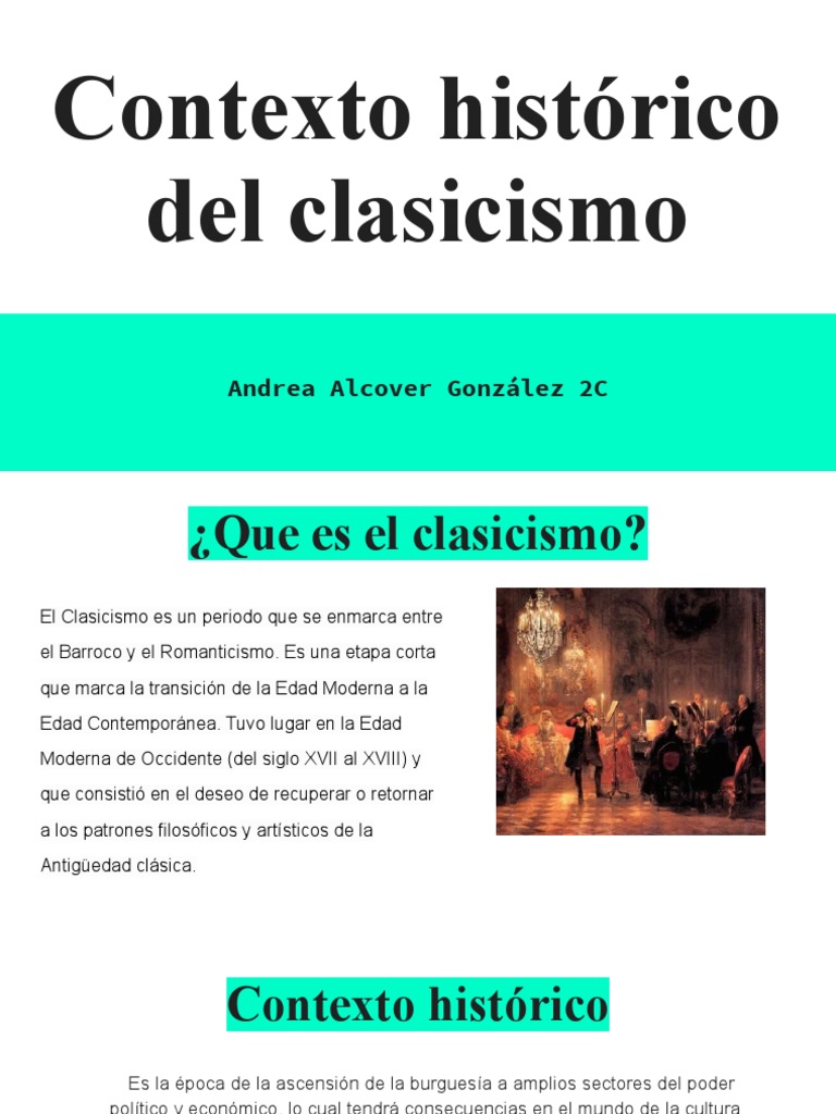 Contexto Histórico Del Clasicismo | PDF