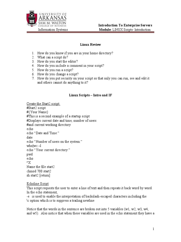 LINUX SCRIPT IF And Looping IA Changed 2 PDF