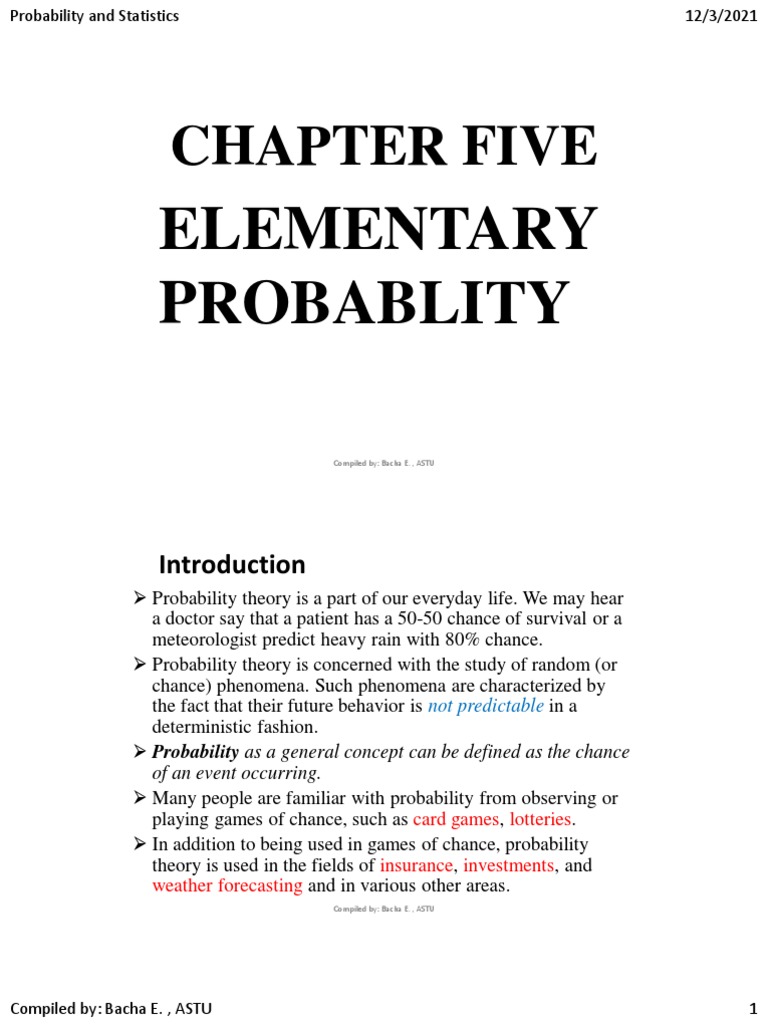 Understanding Elementary Probability Concepts | PDF | Probability ...