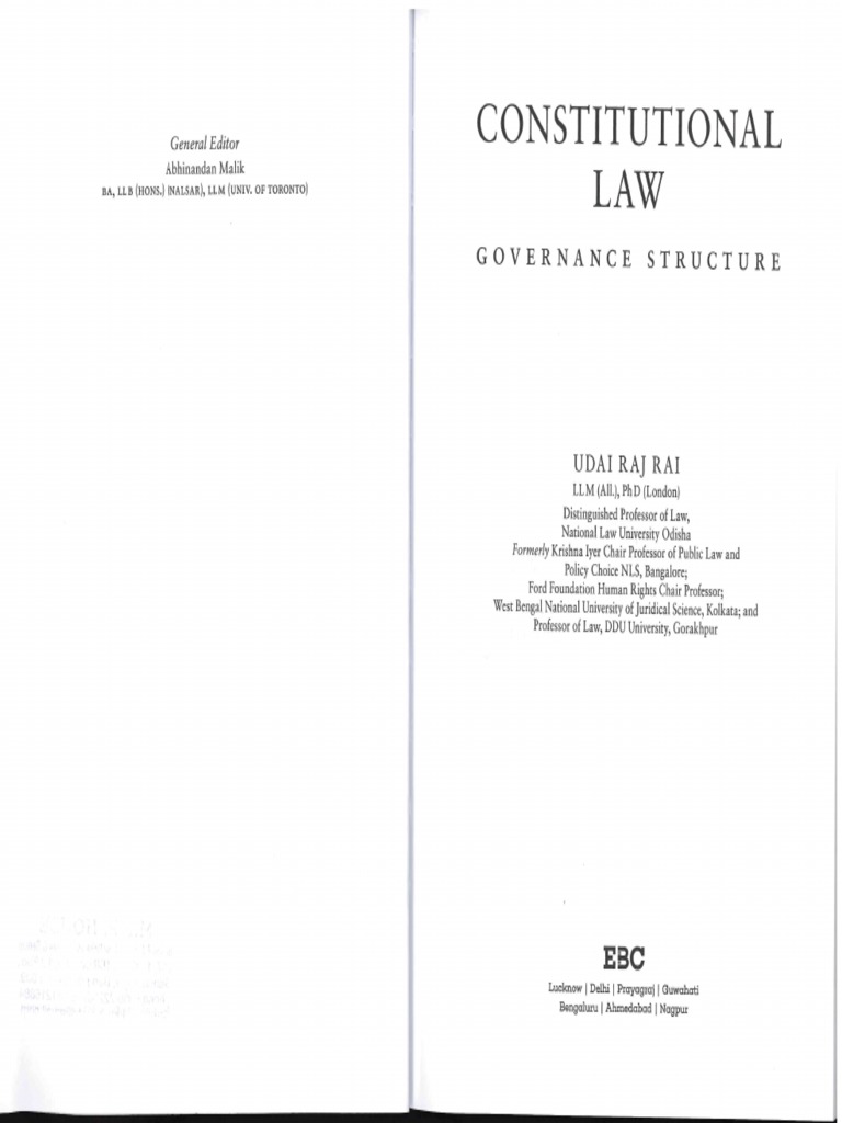 Udai Raj Rai, Constitutional Law - Governance Structure (EBC, 2nd Ed ...