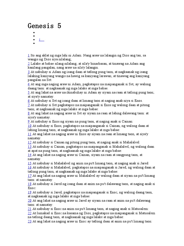 Genesis 5 | PDF