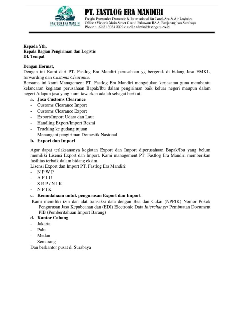 Compro Fastlog Era Mandiri | PDF