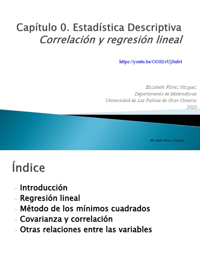 Correlacion y Regresion Lineal Con Enlace | PDF | Regresión lineal | Análisis de regresión