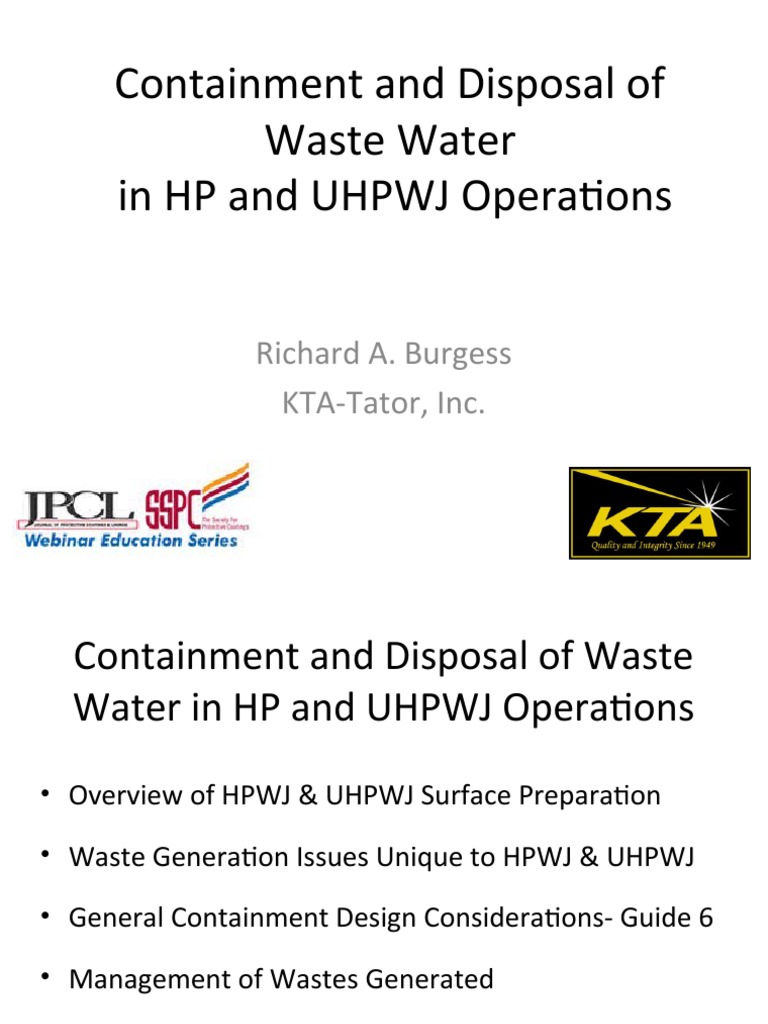 Waste Water Management in HPWJ Operations | PDF | Filtration | Waste