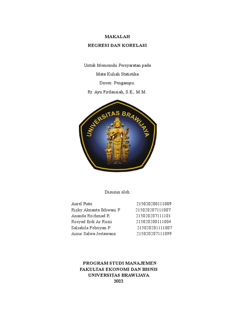 Regresi dan Korelasi Sederhana | PDF