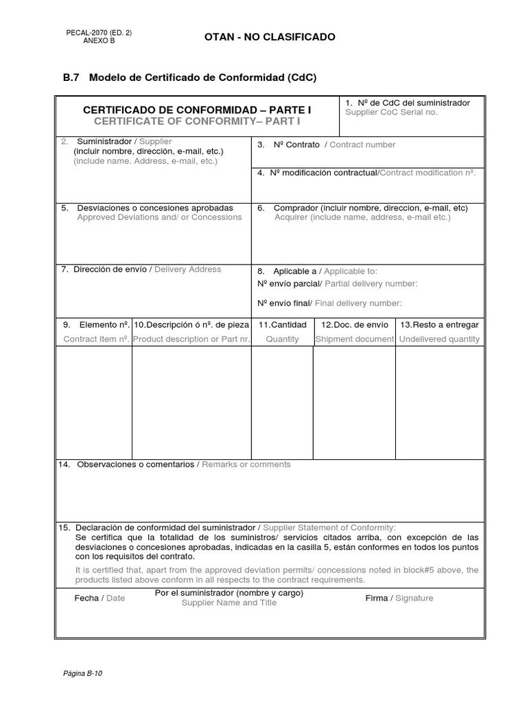 Formato CDC Pecal-2070 Ed2 | PDF