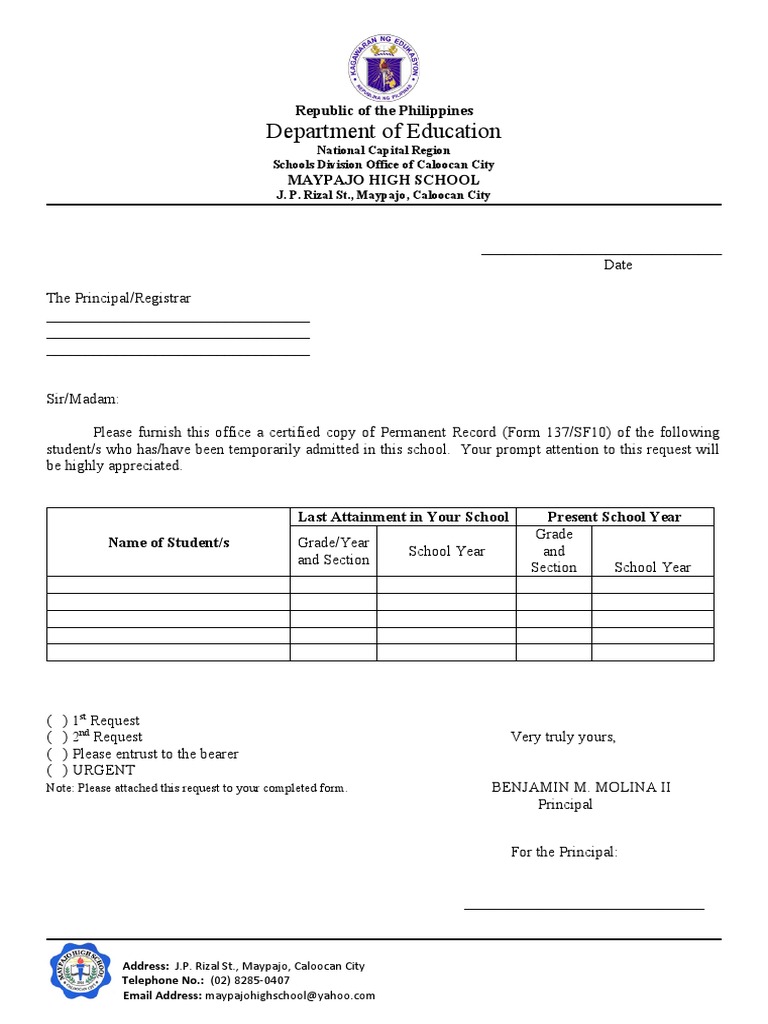 Request of F137 | PDF