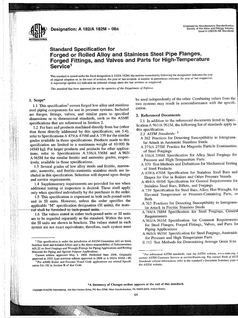 Astm A-182 | PDF