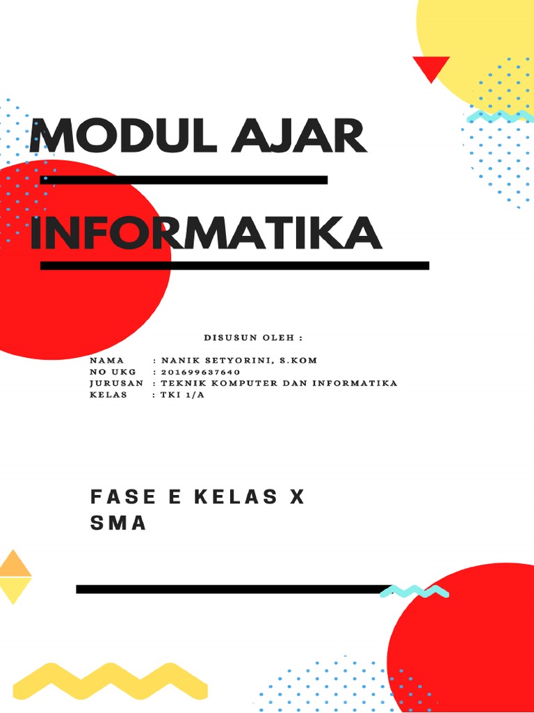 Contoh Modul Ajar Fase e Sma Informatika | PDF